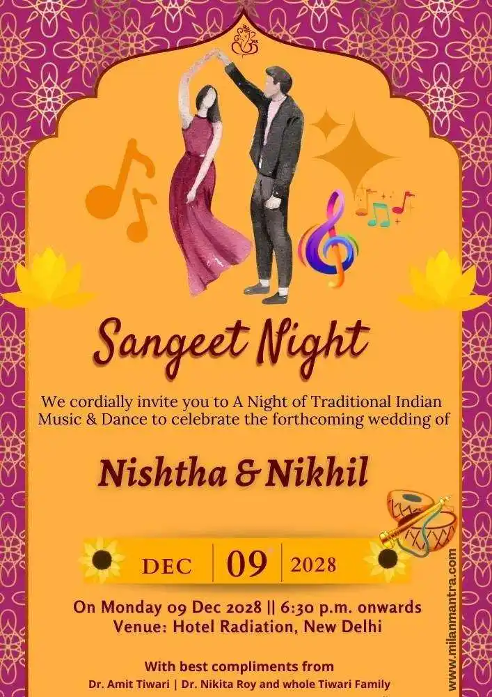 99+ Sangeet Invitation for a Harmonious Gathering To Celebrate Love and ...